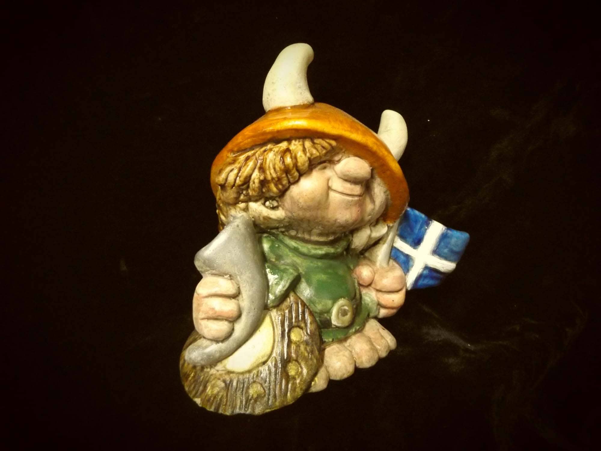 Viking Trolls Garden Gnomes Pair Statue Set Small Fairie Yard Art Patio ...