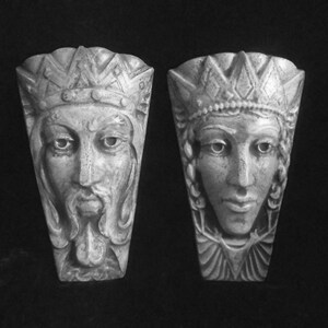 King and Queen Keystone Set, Royal Face Plaque Pair, Medieval Replica ...