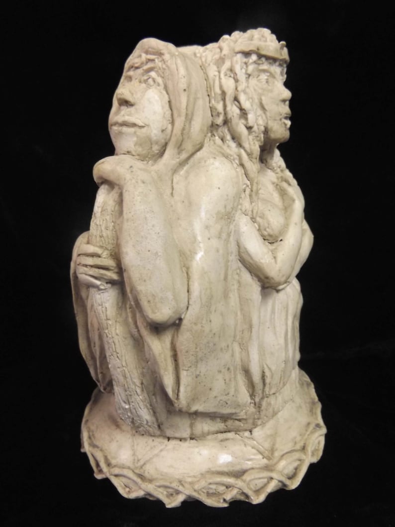 Triple Goddess Statue Medieval Maiden Mother Crone Sculpture | Etsy