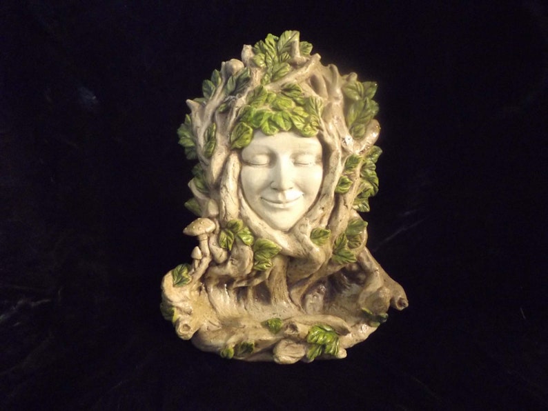 Garden Decor Greenwoman Wall Plaque Tree Branch Nymph Face Indoor ...