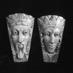 King and Queen Keystone Set, Royal Face Plaque Pair, Medieval Replica ...