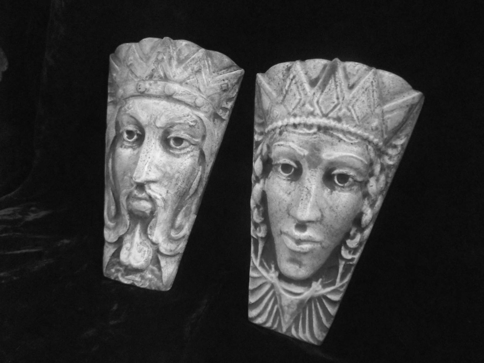 King and Queen Keystone Set, Royal Face Plaque Pair, Medieval Replica ...