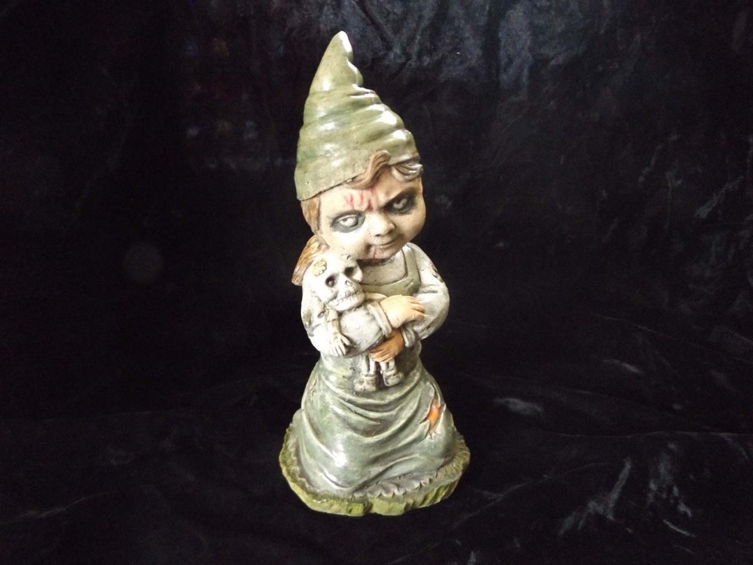 Garden Gnome Zombie Girl Statue Evil Evelyn Outdoor Decor Halloween ...