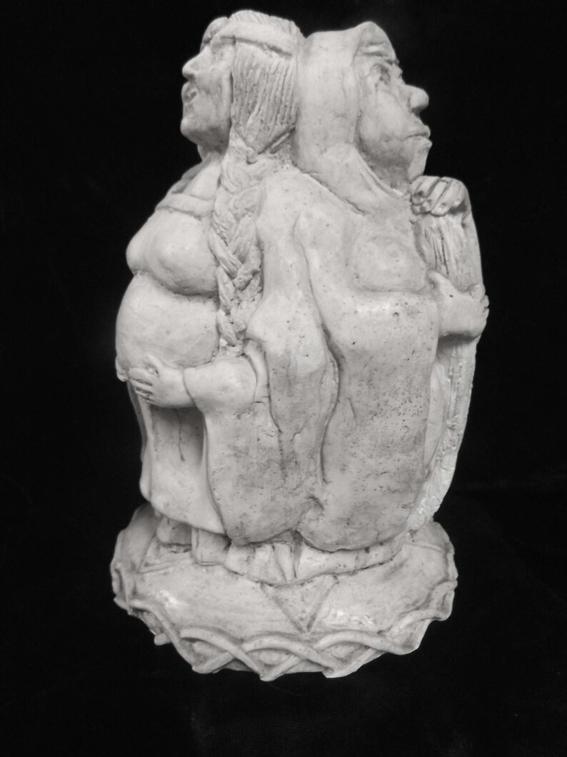 Triple Goddess Statue Medieval Maiden Mother Crone Sculpture Wiccan ...