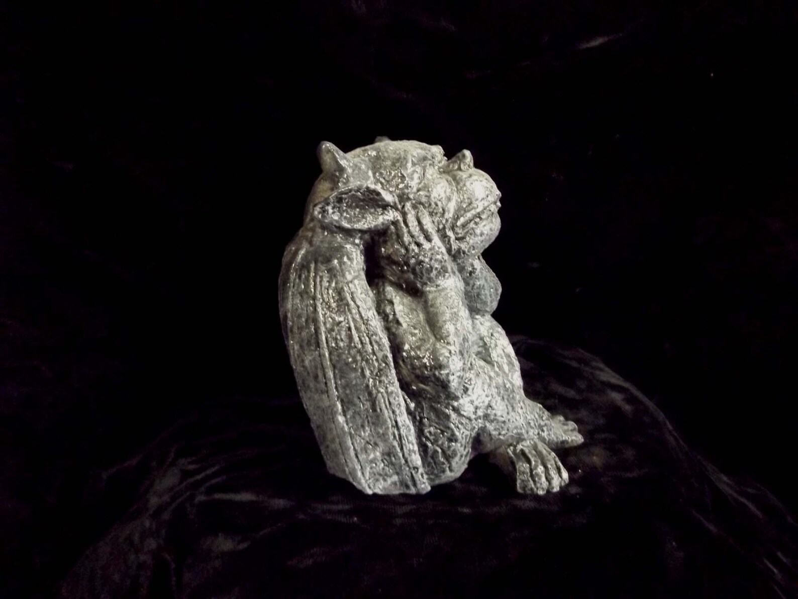 Gargoyle Statue Small Pondering Ornamental Statuary Mini Statuette Yard ...