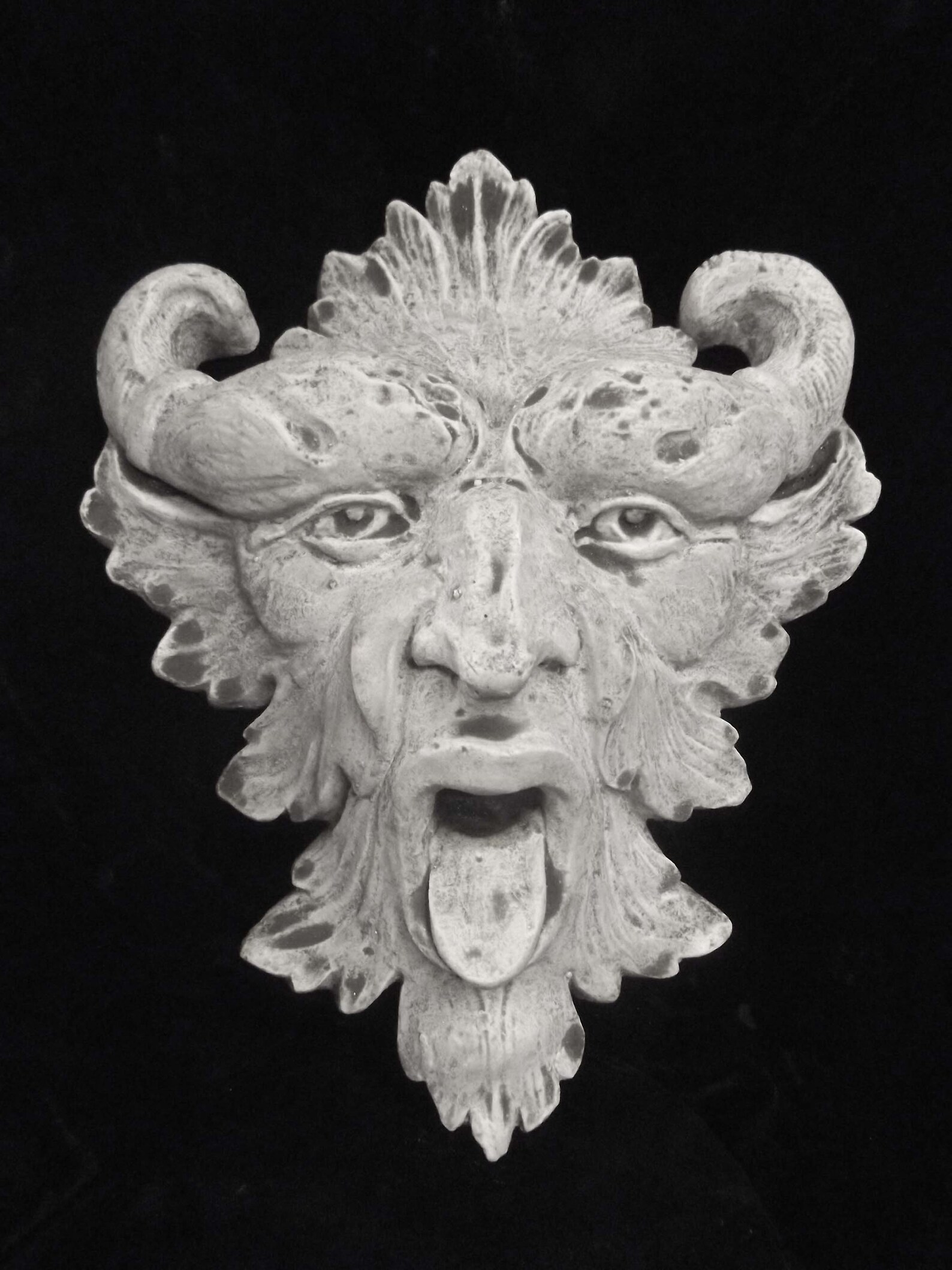 Horned Satyr Greenman Wall Plaque Leafman Gargoyle Celtic Medieval Leaf ...