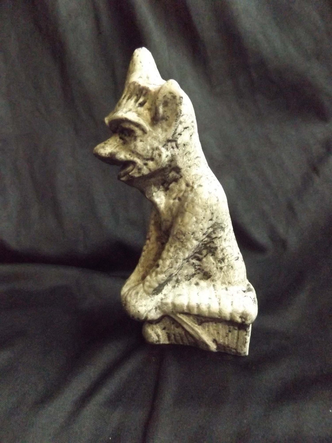 Gargoyle Perched Horned Statue Notre Dame Collection Medieval | Etsy
