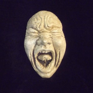 Face Wall Hanging, Concrete Garden Decoration, Open Mouth Expression ...