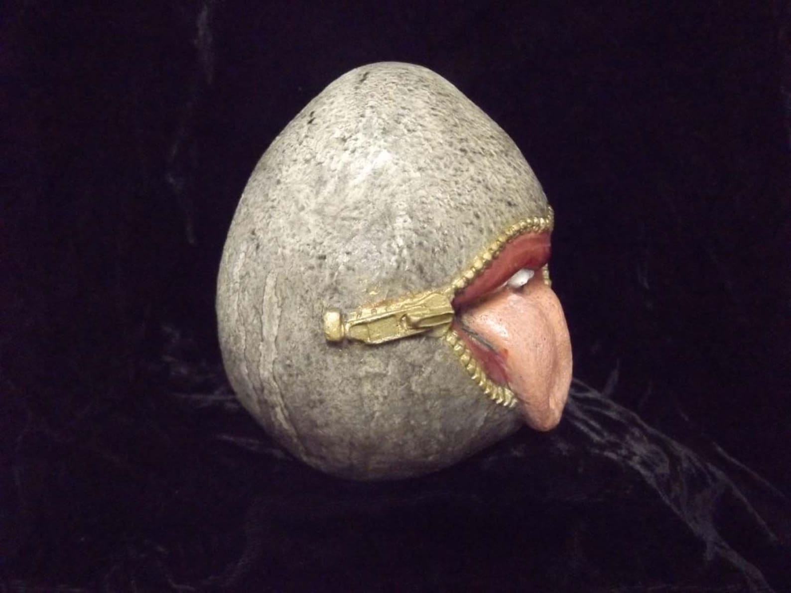 Garden Decor Zippered Tongue Rock Statue Unusual Odd Weird - Etsy