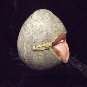 Garden Decor Zippered Tongue Rock Statue Unusual Odd Weird Strange ...