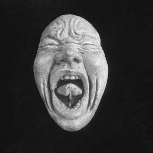 Face Wall Hanging, Concrete Garden Decoration, Open Mouth Expression ...