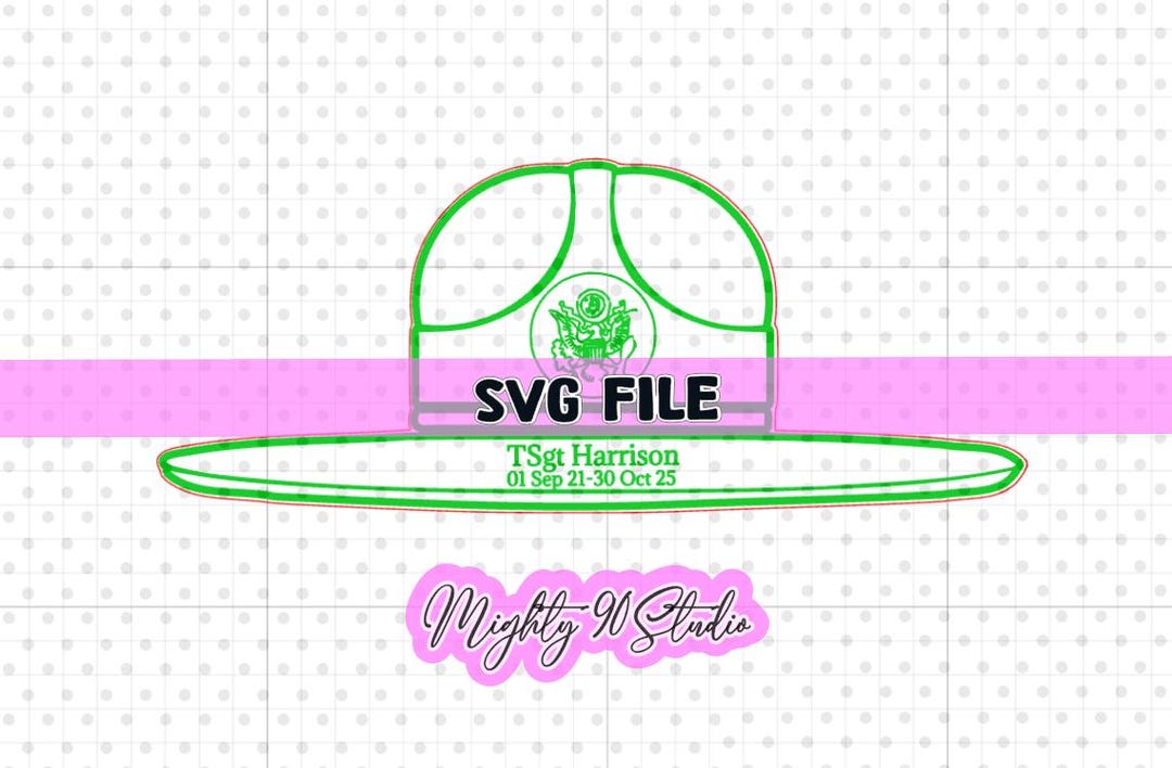Campaign Hat SVG | Male Military Drill Instructor Hat Outline With ...