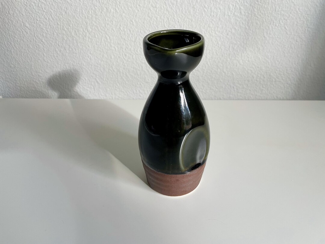 Kotobuki Sake Pitcher - Japanese Porcelain, Green Glaze - Etsy