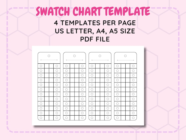 Printable Color Swatch Chart Template: 48 Color Layout (PDF) - Etsy