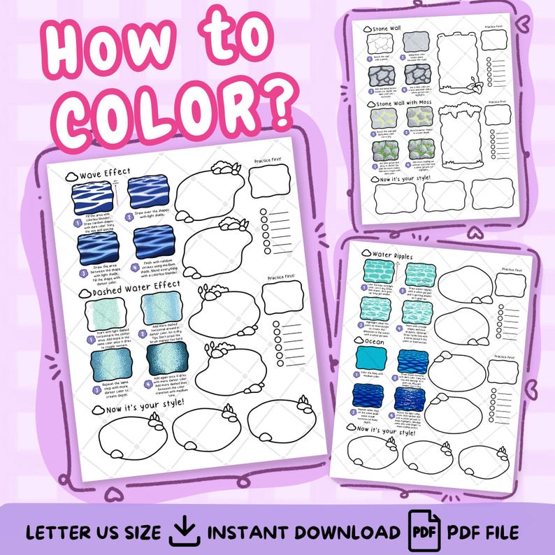 How to Color Textures Coloring Practice Techniques Page Step by Step ...