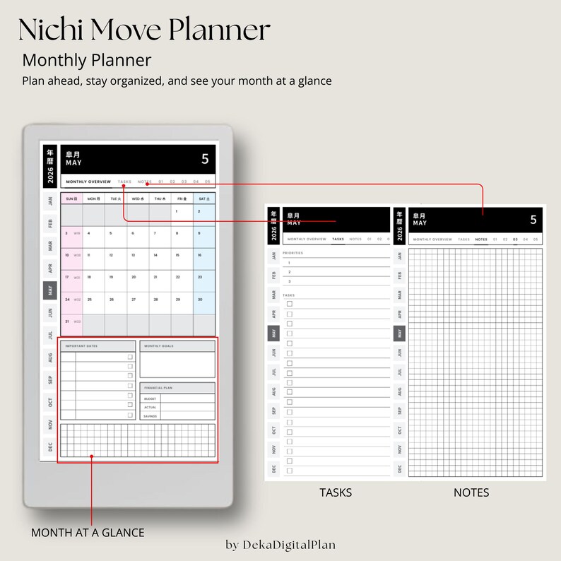 2026 Daily Planner for Remarkable Paper Pro Move (hyperlinked PDF) - Etsy
