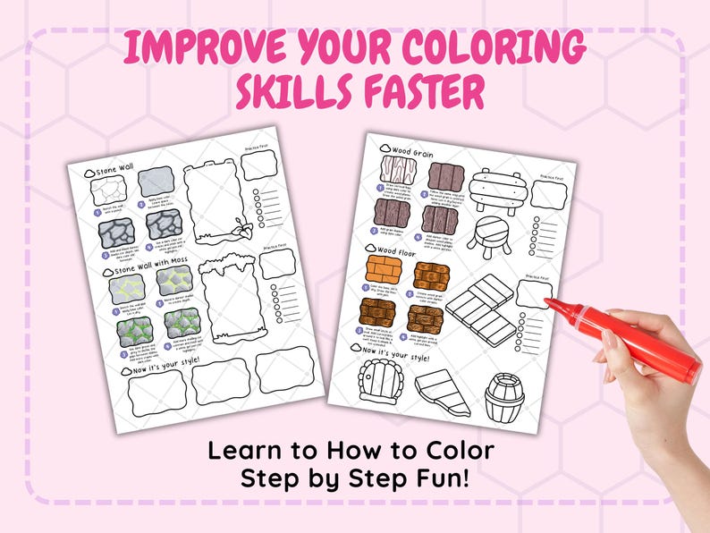 How to Color Textures Coloring Practice Techniques Page Step by Step ...