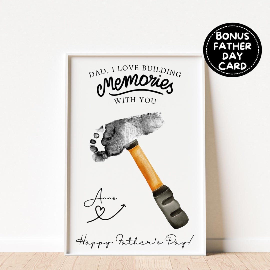 Father's Day Handprint Footprint Craft Printable Tool Craft Building ...