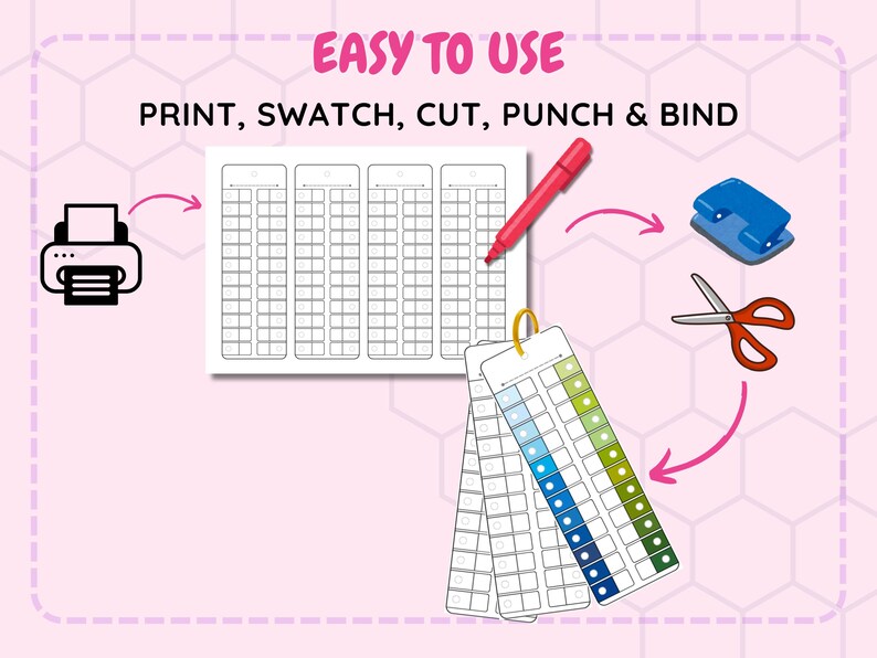 Color Swatch Chart Template Marker and Paint Test Sheet 24 Color Layout ...