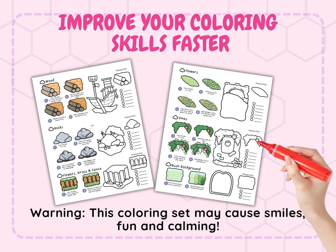 How to Color Patterns Coloring Practice Techniques Page Step by Step ...