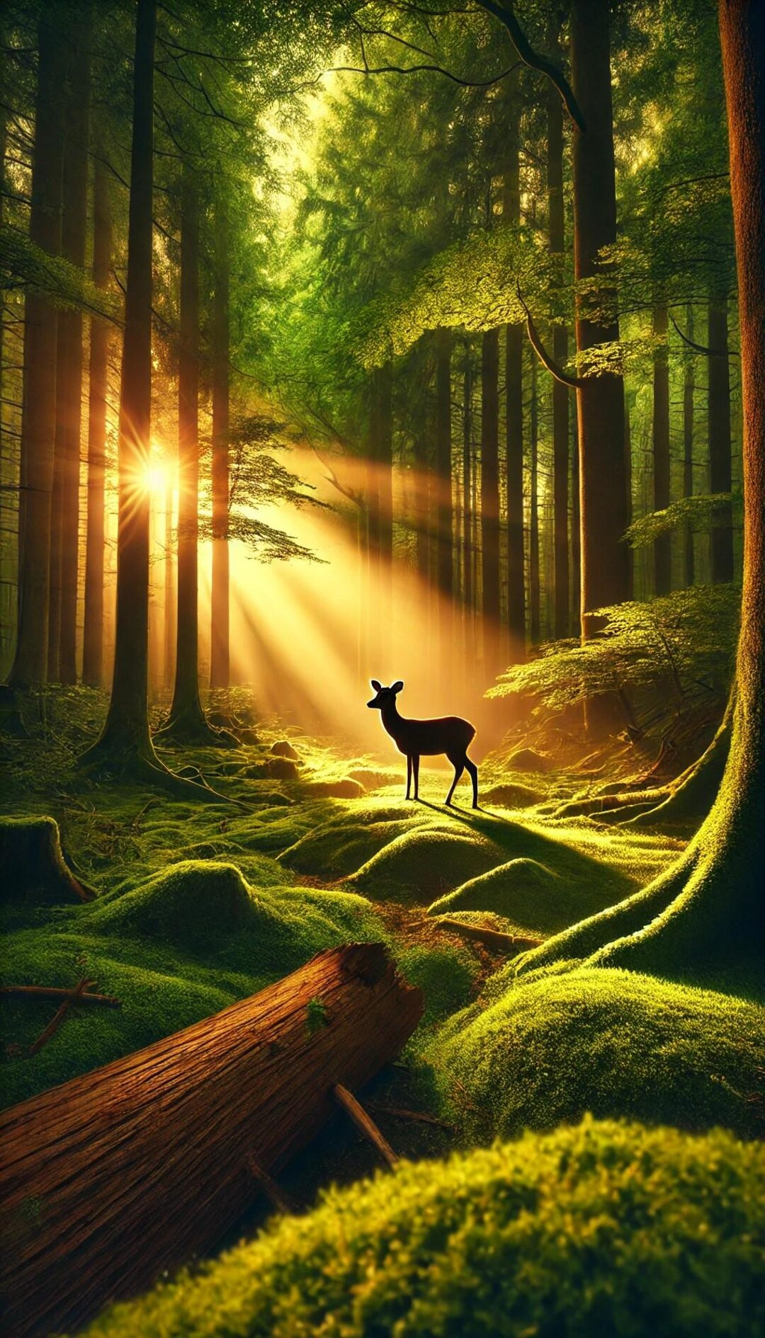 A Tranquil Forest Smartphone Wallpaper With Sunlight Streaming Through ...