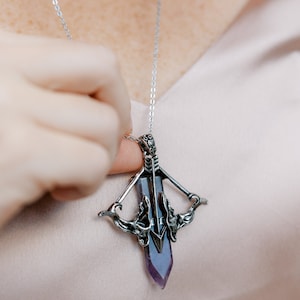 Bow and Arrow Necklace-amethyst Archery Pendant - Archer Gift ...