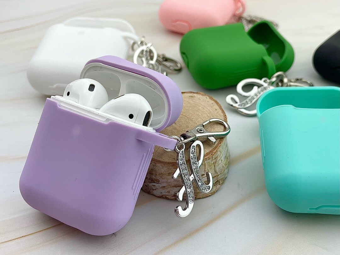 Personalized AirPod Case Keychain: Silicone Cover With Rhinestone ...