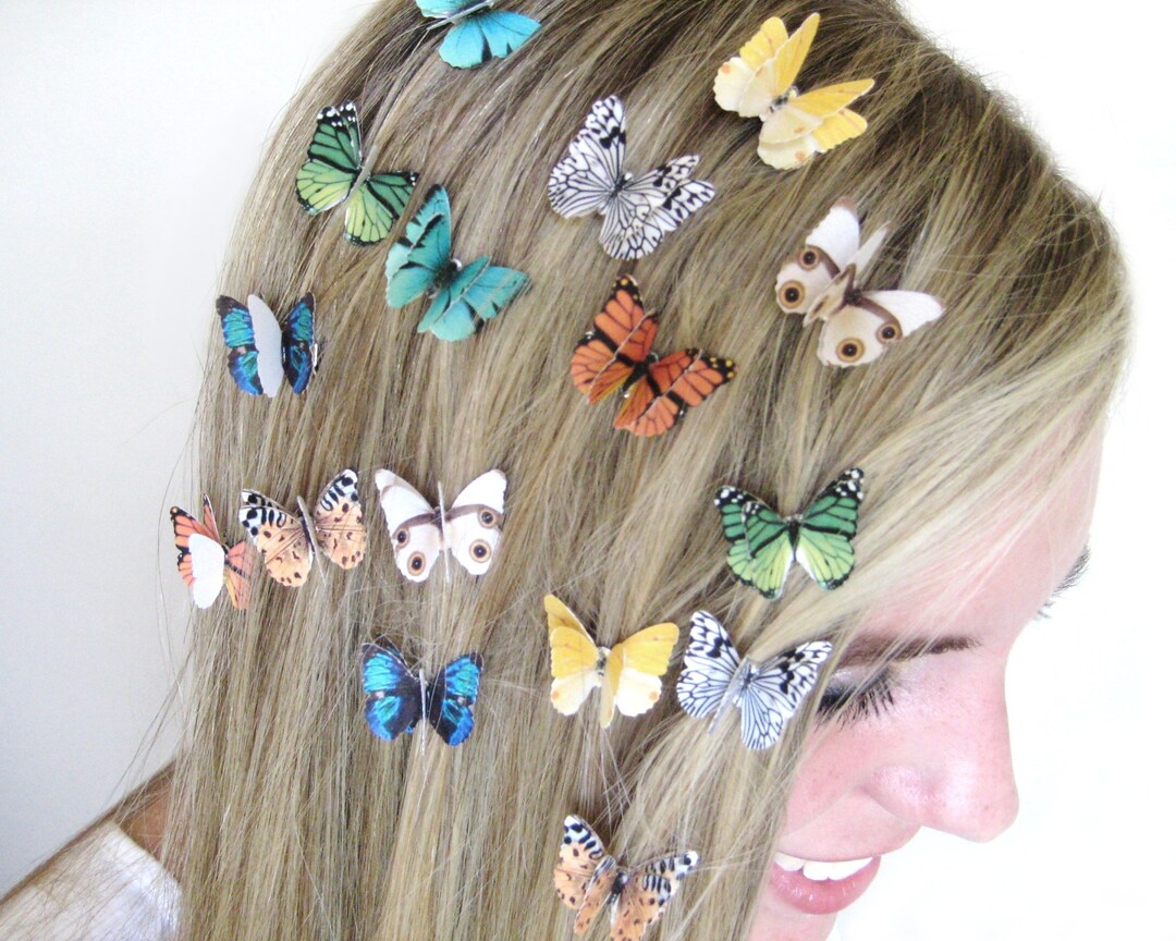 Set of 3 Butterfly Hair Clips - Hair Accessories for Women - Hair Bow ...