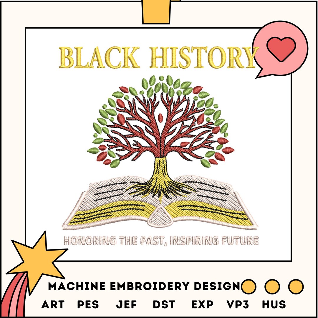 Black History Embroidery Designs, History Awareness Machine Embroidery ...