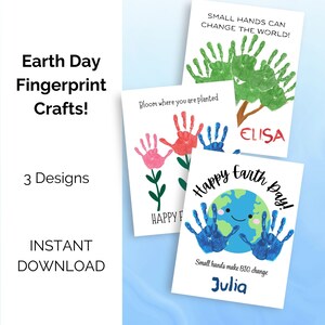 Earth Day Handprint Craft Bundle | Set of 3 Printable Activities for ...