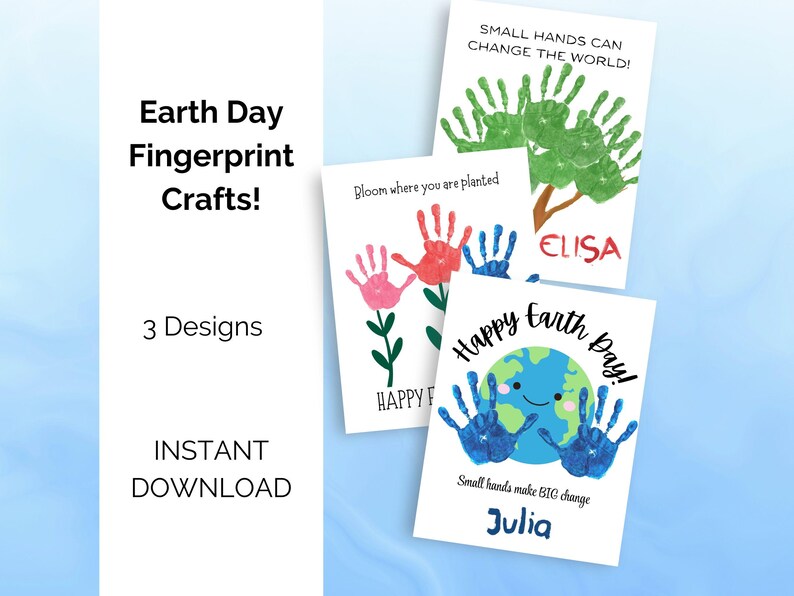 Earth Day Handprint Craft Bundle | Set of 3 Printable Activities for ...