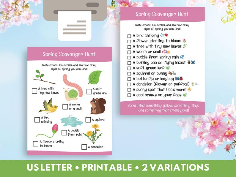 Printable Spring Scavenger Hunt for Kids – Outdoor Screen-free ...