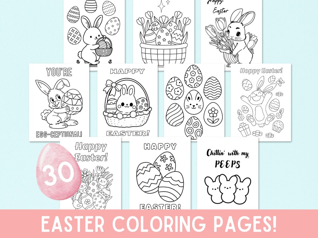 Easter Coloring Pages, Easy Printable Spring Activity for Kids ...