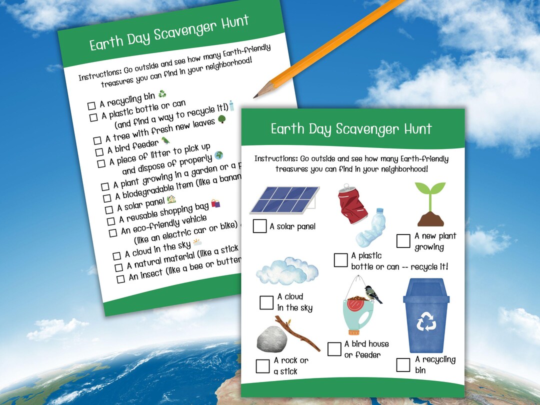 Printable Earth Day Scavenger Hunt for Kids – Outdoor Screen-free ...