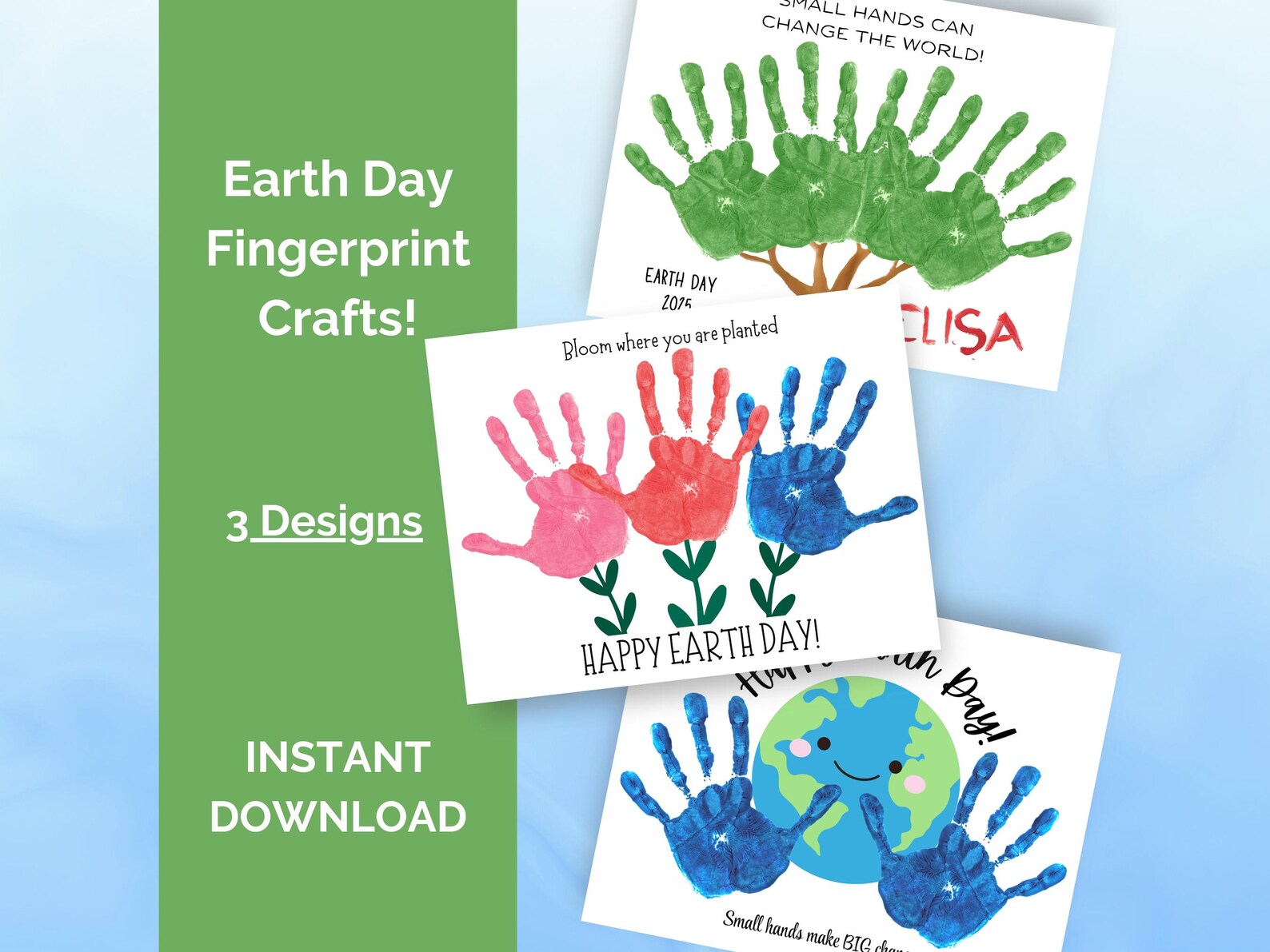 Earth Day Handprint Craft Bundle | Set of 3 Printable Activities for ...