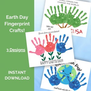 Earth Day Handprint Craft Bundle | Set of 3 Printable Activities for ...