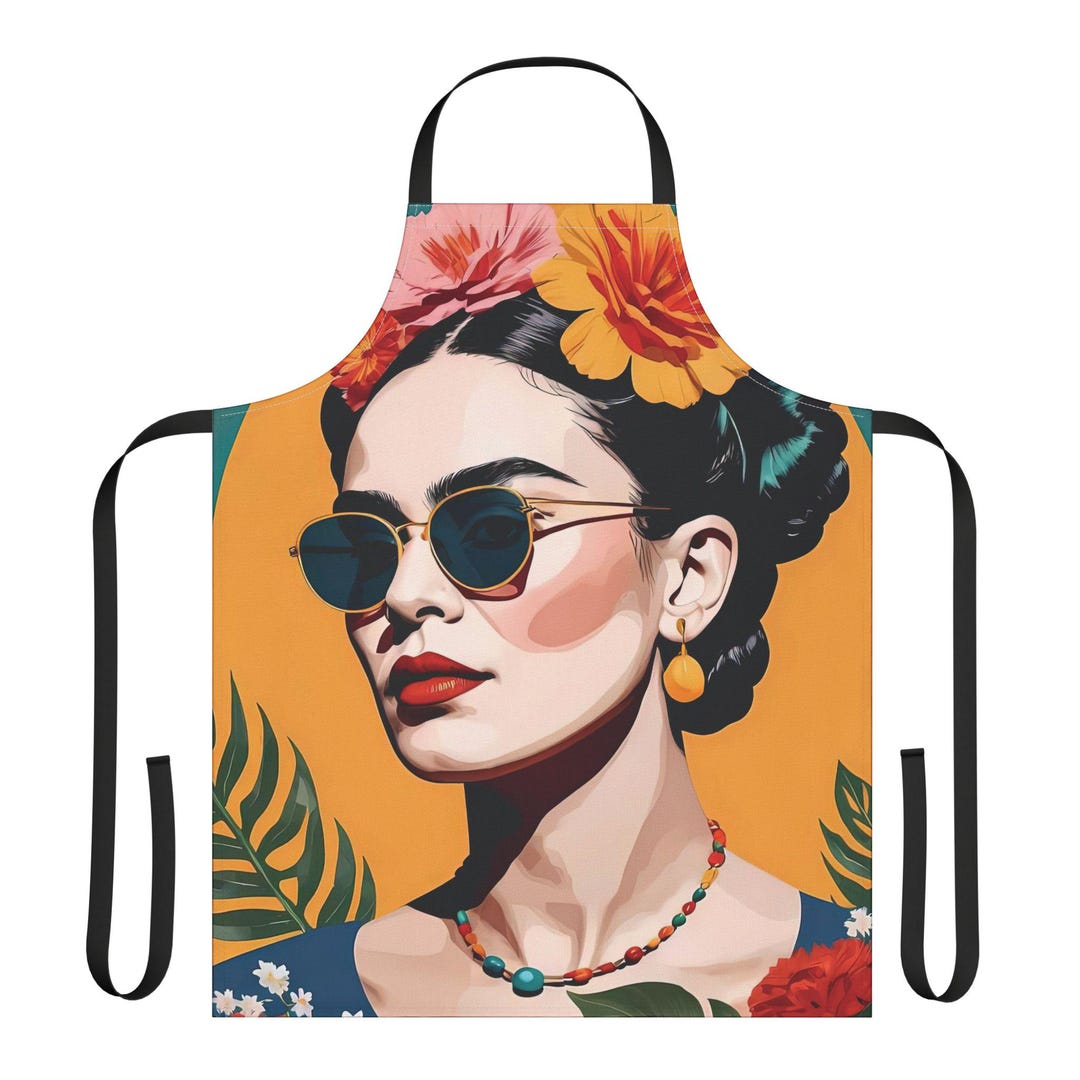 Frida Kahlo Inspired Apron, Colorful Artistic Cooking Apron, Kitchen ...
