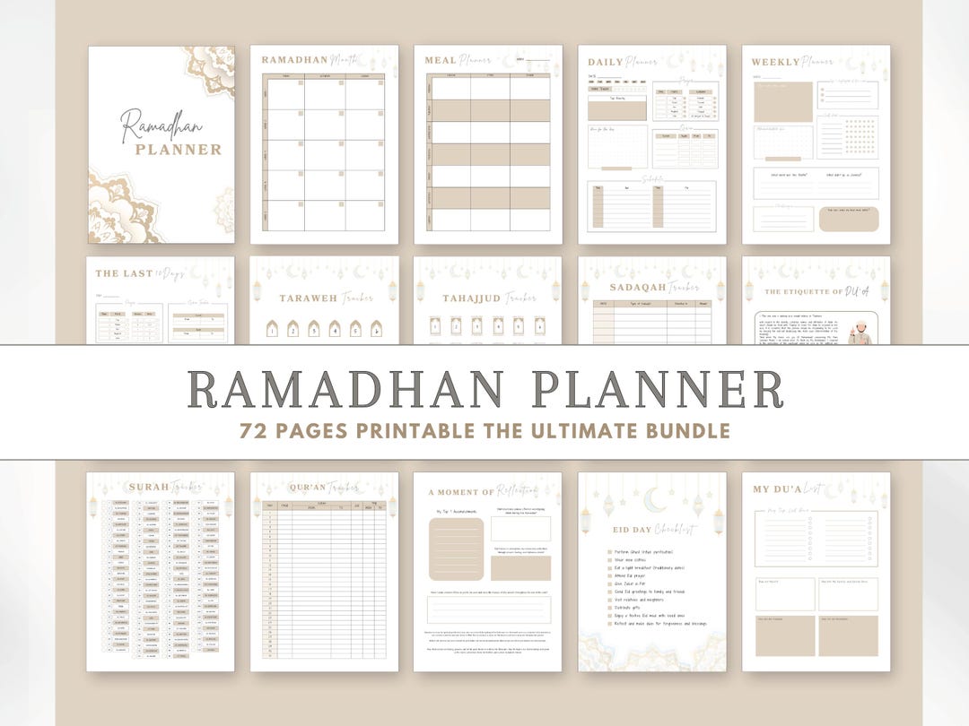 Ramadhan Planner, Ramadhan Journal, BUNDLE, Islamic Planner, Printable ...