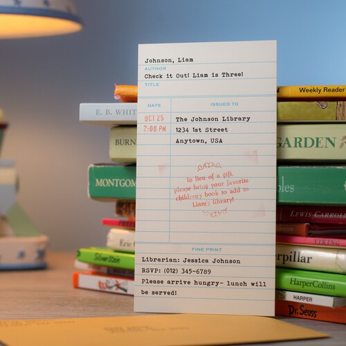 Personalized Library Check-out Card Baby Shower Bookmark - Etsy