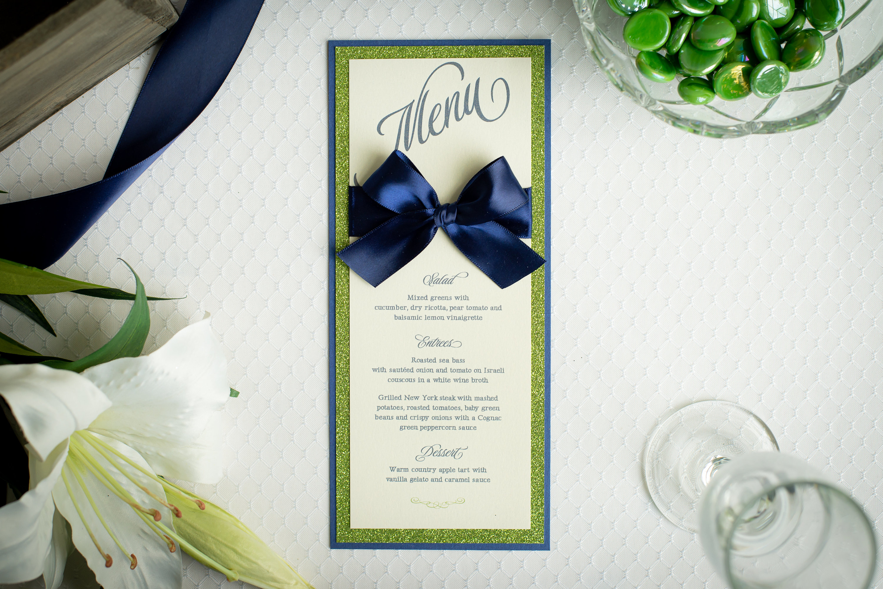 Mini Menu Cards with Bows | Etsy