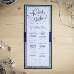 Mini Program Cards With Ribbon - Etsy