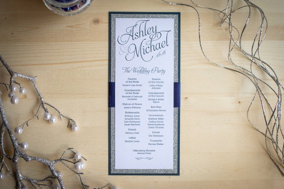 Mini Program Cards With Ribbon | Etsy