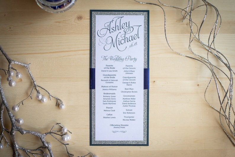 Mini Program Cards With Ribbon - Etsy