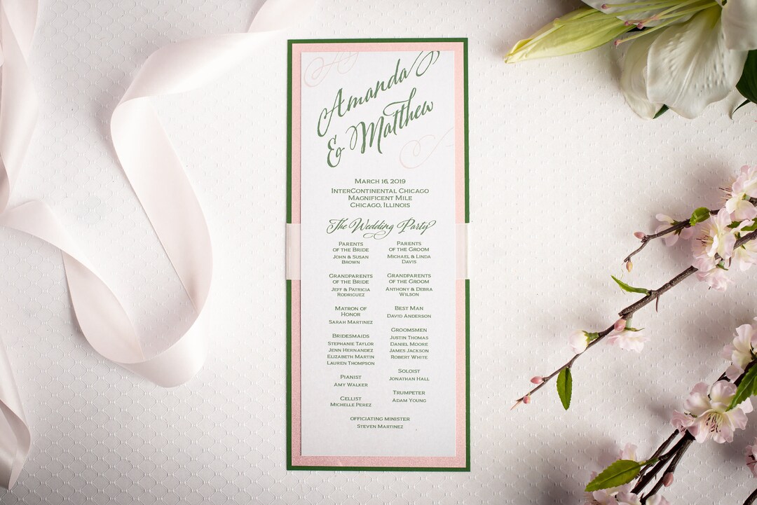 Program Cards With Ribbon - Etsy