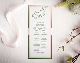 Mini Program Cards With Ribbon | Etsy