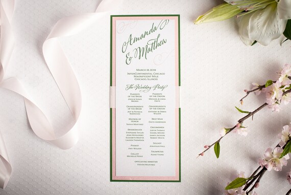 Program Cards With Ribbon - Etsy