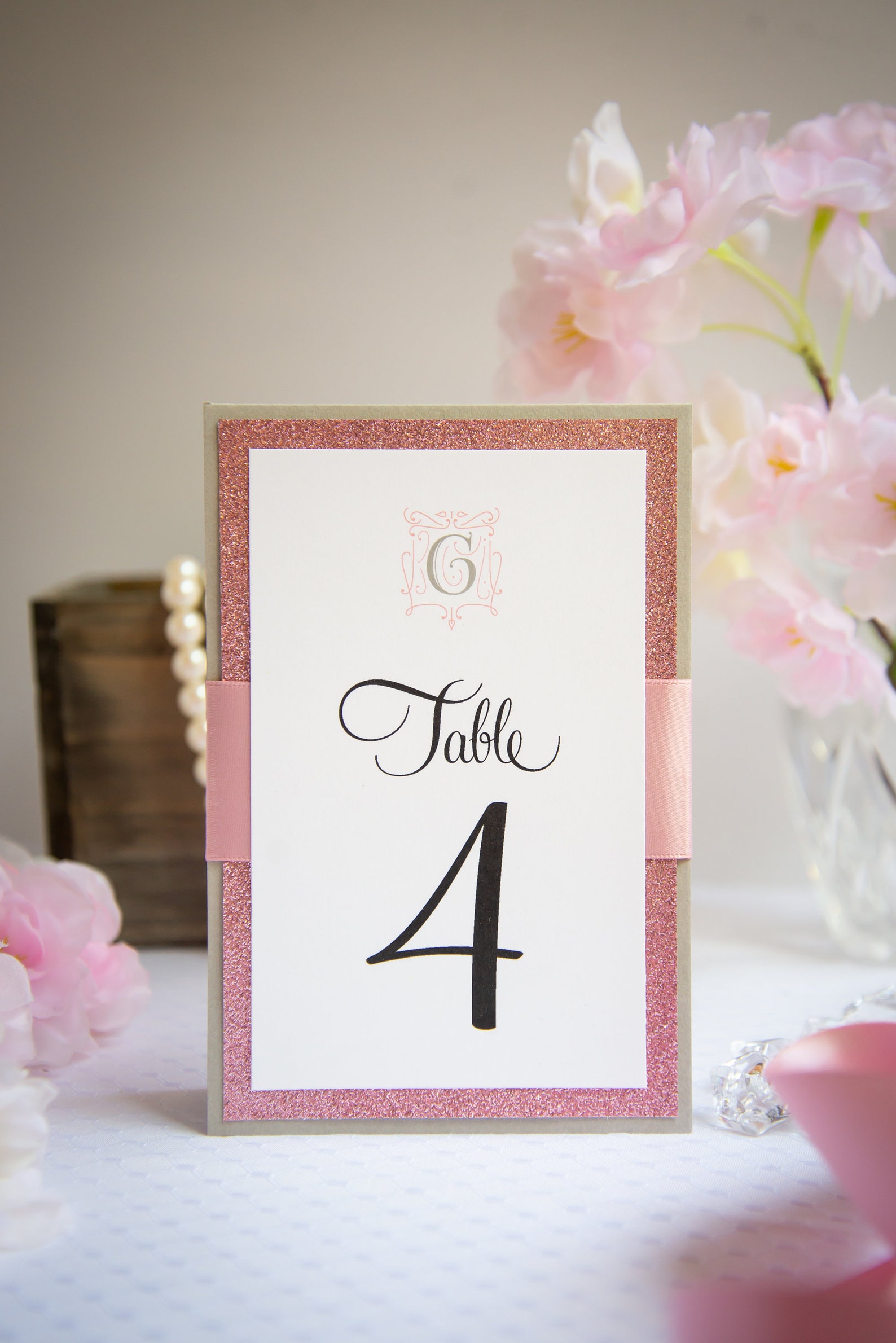 Triple-layered Personalized Table Number Signs With Glitter - Etsy
