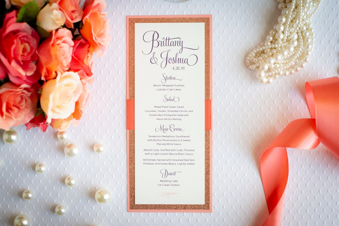 Mini Menu Cards With Ribbon - Etsy