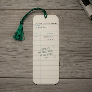 Personalized, Library Check-out Card Wedding Bookmark Place Cards - Etsy