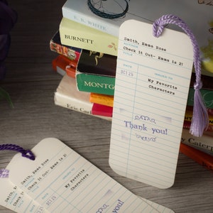 Personalized, Library Check-out Card Birthday Party Bookmark Favors - Etsy
